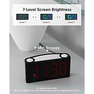 Roxicosly Loud Bed Shaker Alarm Clock for Heavy Sleepers + Vibrating Alarm Clock with RGB Digits & Colorful Night Light