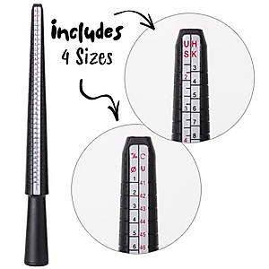 Mr. Pen- Ring Sizer Measuring Tool Set, Ring Sizer Guage & Plastic Ring Mandrel with 1 Polishing Cloth, Ring Sizer, Ring Measure for Fingers, Ring Sizing Kit, Ring Finger Sizer, Ring Sizer Tool.