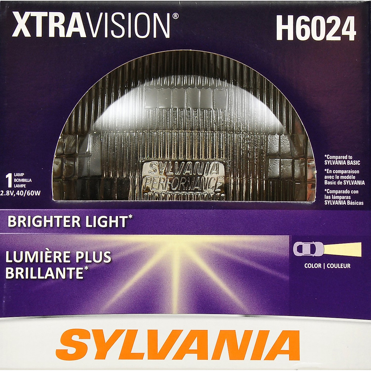 SYLVANIA - H6024 XtraVision (7 inch Round) Sealed Beam Headlight - Halogen Headlight Replacement PAR56 Delivers More Downroad Visibility (Contains 1 Bulb)