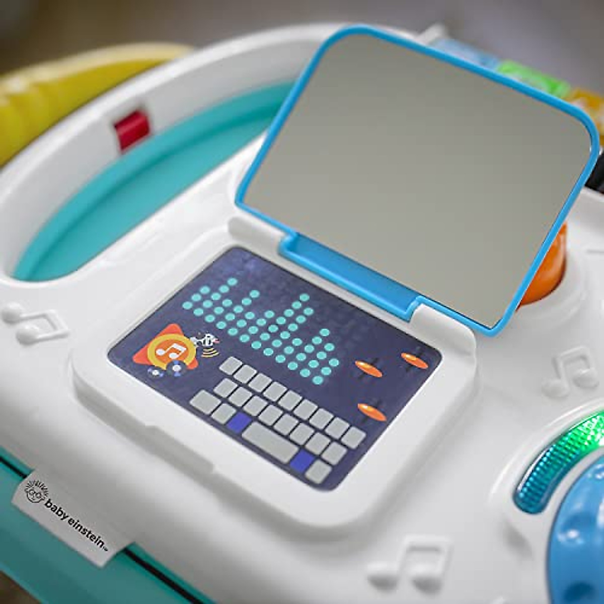 Baby Einstein Musical Mix ‘N Roll 4-in-1 Push Walker, Activity Center, Toddler Table and Floor -Toy for 6 Months+, Blue