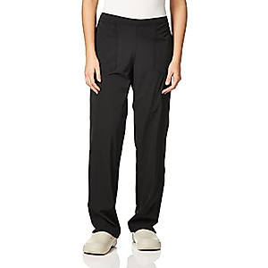 Carhartt womens Women's Flat Front Straight Leg Medical Scrubs Pants, Black, Large US