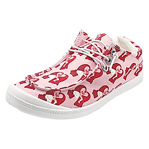 Women Shoes Casual Valentine Day Love Printing Sports Shoes Canvas Fashion Casual Shoes Casual Dress Shoes for Women Size 8 Hot Pink
