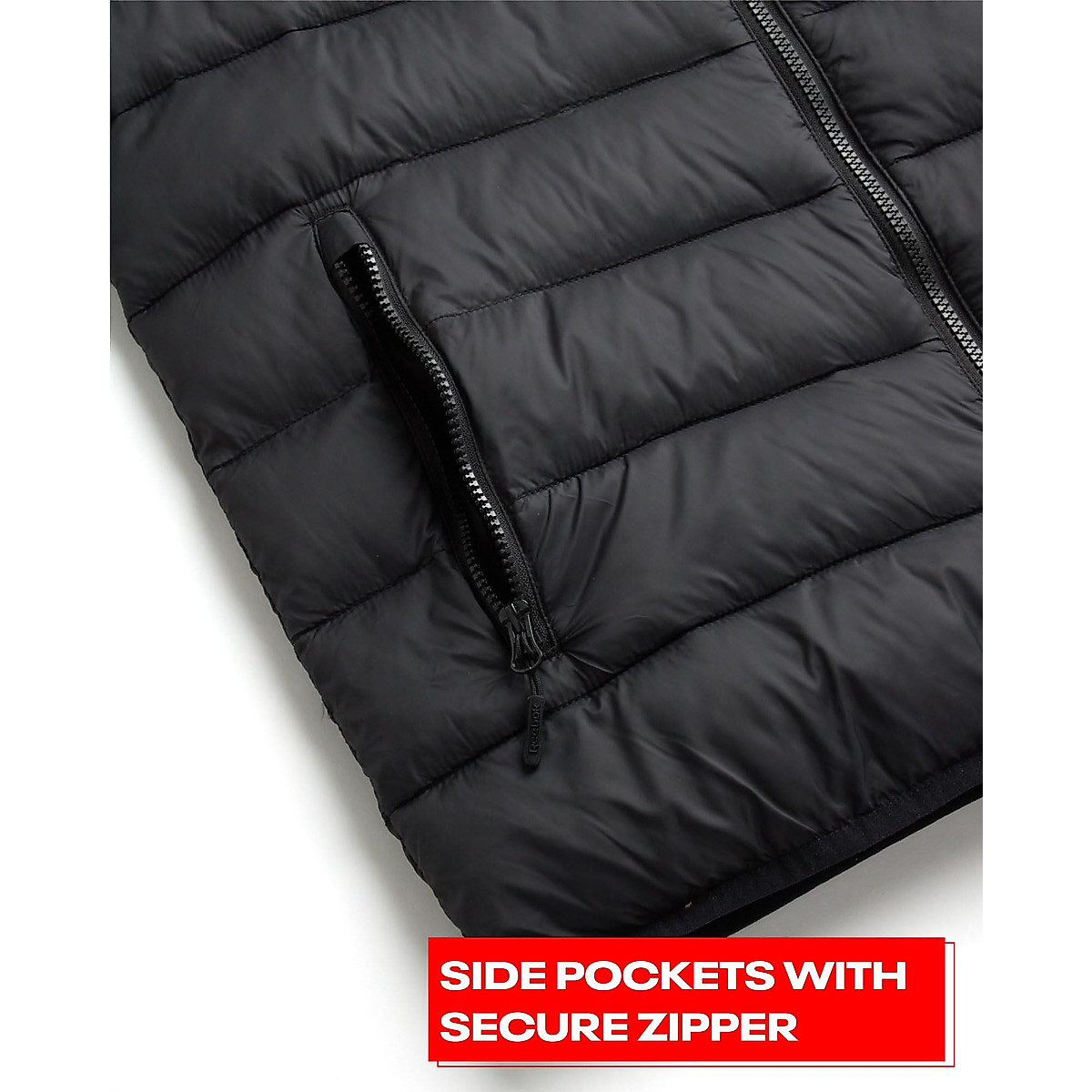 Reebok Men's Jacket – Lightweight Hooded Quilted Puffer Coat – Warm Insulated Winter Jacket for Men (S-4X), Size Large, Solid Black