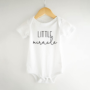 Bump and Beyond Designs Baby-Boys Surprise Pregnancy Announcement Little Miracle Leotard White, 0-3 Months