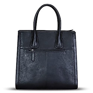 Genuine Leather Satchel for Women Embossed Leather Handbag Top Handle Handbags Handmade Purse Crossbody Work Tote Bag (Multicolor1)