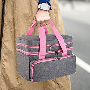 CraftGenes Sewing Storage Organizer, 3 Layers Large Sewing Storage Bag for Sewing Supplies with 2 Detachable Pouches, Sewing Box for Spool Thread, Sewing Tool(Bag Only)