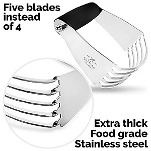 Zulay Kitchen Dough Blender - Stainless Steel Pastry Cutter, Heavy Duty Dough Cutter With Blades, Pastry Blender And Butter Cutter - Pastry Cutter For Baking (Black)