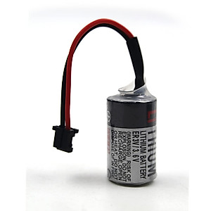 (5-Pack) 3.6V 1200mAh PLC Lithium Battery Compatible with Toshiba ER3V JZSP-BA01 R88A-BAT02W(2 Pin Black Connector)