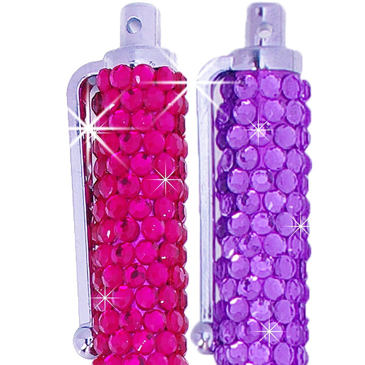 Eco-Fused Universal Bling Stylus Pens - 2 Long Gem Covered Stylus Pens - for All Capacitive Touchscreen Devices - iPad, iPhone, Samsung Phones, All Android Phones, Tablets and More