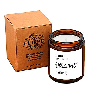Scented Candle, Pairs Well with Officiant Duties Candles Gifts for Officiant,Wedding Officiant，Soy Candles for Home Scented, Home Decorations, Aromatherapy Candles, Amber Jar Candles(057CGY)
