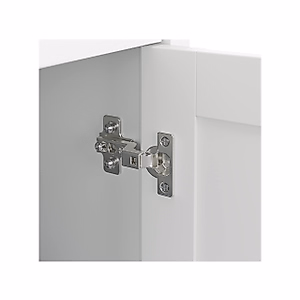 Bush Furniture Salinas L-Shaped Desk with Storage | Study Table with Drawers & Cabinets | Home Office Computer Desk in Pure White and Shiplap Gray