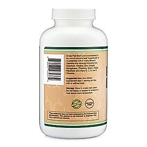 Beef Liver Capsules (1,000mg of Grass Fed, Desiccated Beef Liver per Serving, 180 Capsules, 3 Month Supply) Beef Liver Supplement for Digestion, Immune Health, Energy, and Wellness by Double Wood