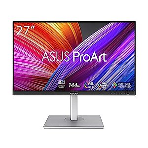 ASUS ProArt Display 27” 1440P Professional Monitor (PA278CGV) - IPS, QHD (2560 x 1440), 144Hz, 95% DCI-P3, ΔE < 2, Calman Verified, USB-C PD 90W, FreeSync Premium, DisplayHDR 400, Height Adjustable