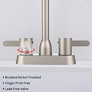 2 Handles Bathroom Sink Faucet, Brushed Nickel Centerset RV Bathroom Faucets for 3 Hole