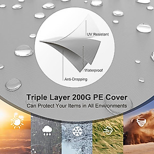 Morngardo Carport 10'x20' Heavy Duty Car Canopy Portable Garage with Roll-up Windows, Removable Sidewalls & Doors for Truck Boat Car Port, Party, Storage (Grey)