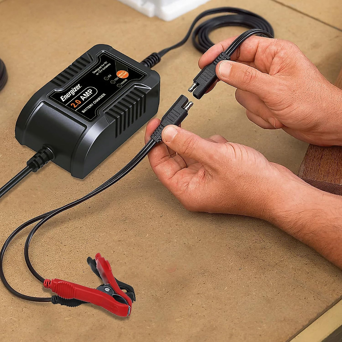 Energizer 2-Amp Battery Charger/Maintainer, 9-Step Smart Battery Car Charger, LCD Display, 6V/12V Voltage Detection for Auto, Motorcycle, RV, Boat,SUV