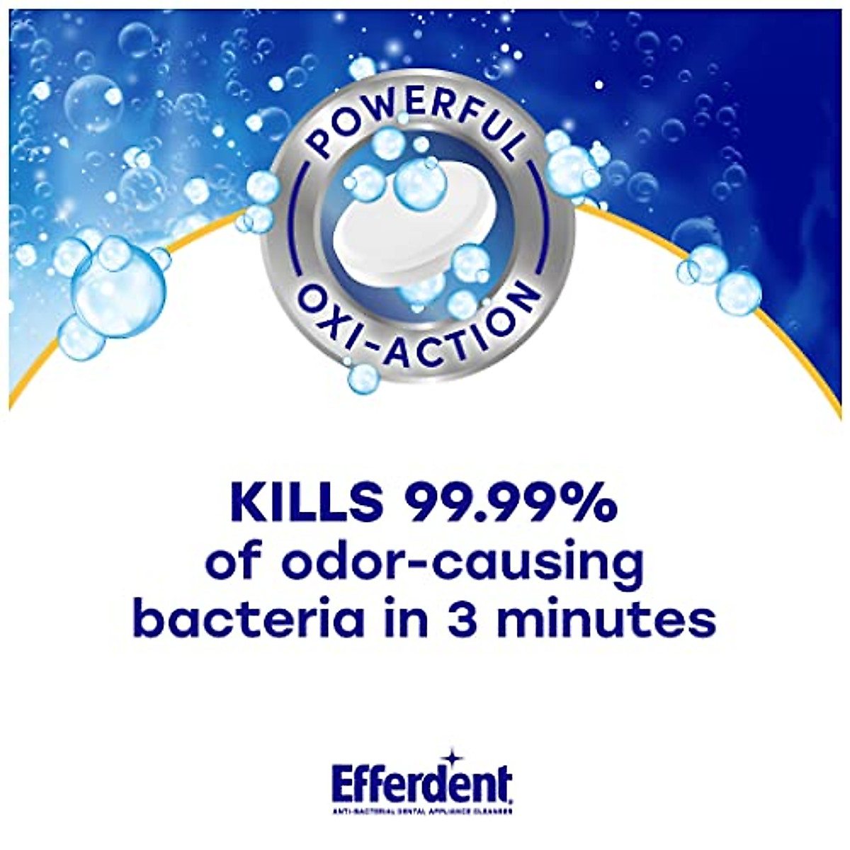 Efferdent Retainer Cleaning Tablets, Denture Cleaning Tablets for Dental Appliances, Overnight Whitening, 90 Count