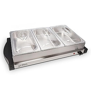Alpha Living 3x2.5 QT Food Warmers for Parties Buffet Servers and Warmers – Premium Catering Supplies Buffet Display – Stainless Steel Electric Food Warmers with Temperature Control