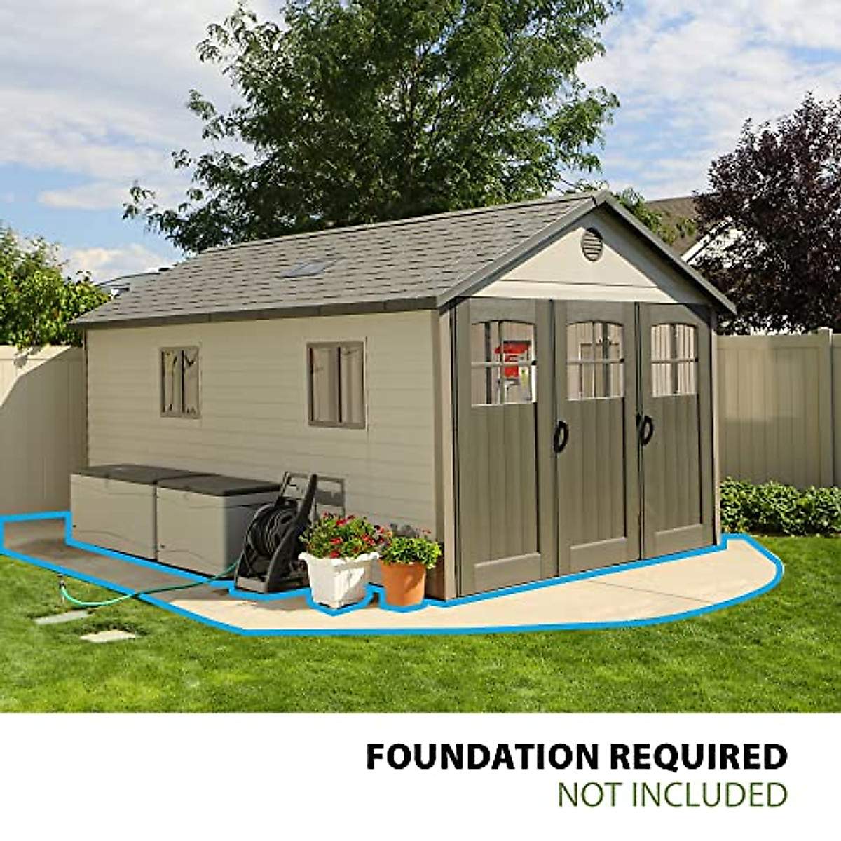 Lifetime 60236 11 x 18.5 Ft. Outdoor Storage Shed, 11 x 18.5, Desert Sand