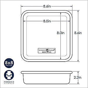 Nordic Ware - 47500 Nordic Ware Naturals Aluminum Commercial 8" x 8" Square Cake Pan, 8 by 8 inches, Silver