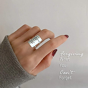 SIMONLY Forgiving What You Can't Forget Ring 925 Sterling Silver Inspirational Ring for Women