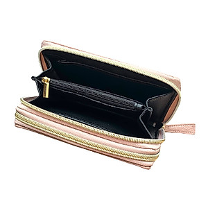 Steve Madden Double Zip Around Wallet Blush Multi One Size