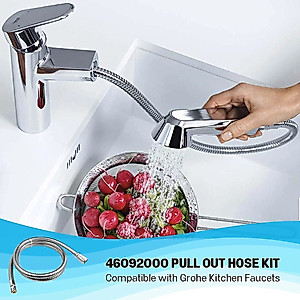 Pull Down Kitchen Faucet Hose Faucet Extender 46092000, Sink Hose Attachment for Faucet for Grohe Kitchen Faucets, Alira and Ladylux and Euro Plus, 59" Inches Chrome Finish
