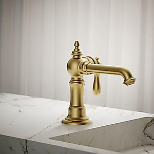 Kohler K-72762-9M-2MB Artifacts Single Handle Bathroom Sink Faucet, 1.2 GPM, Vibrant Moderne Brushed Brass