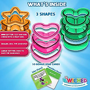 Sandwich Cutter and Sealer - Uncrustables Sandwich Maker - Great for Lunchbox and Bento Box - Boys and Girls Kids Lunch - Sandwich Cutters for Kids (Heart, Star, Mouse)