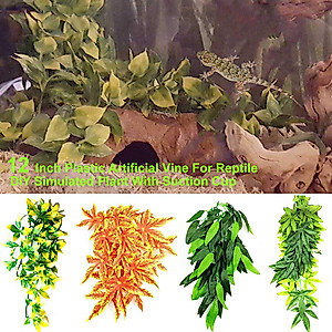 Denpetec Artificial Plants Hanging Vine - Fake Ivy Greenery Vine with Suction Cup for Home Wall Garden Wedding Party Garland Hanging Decoration(Orange)