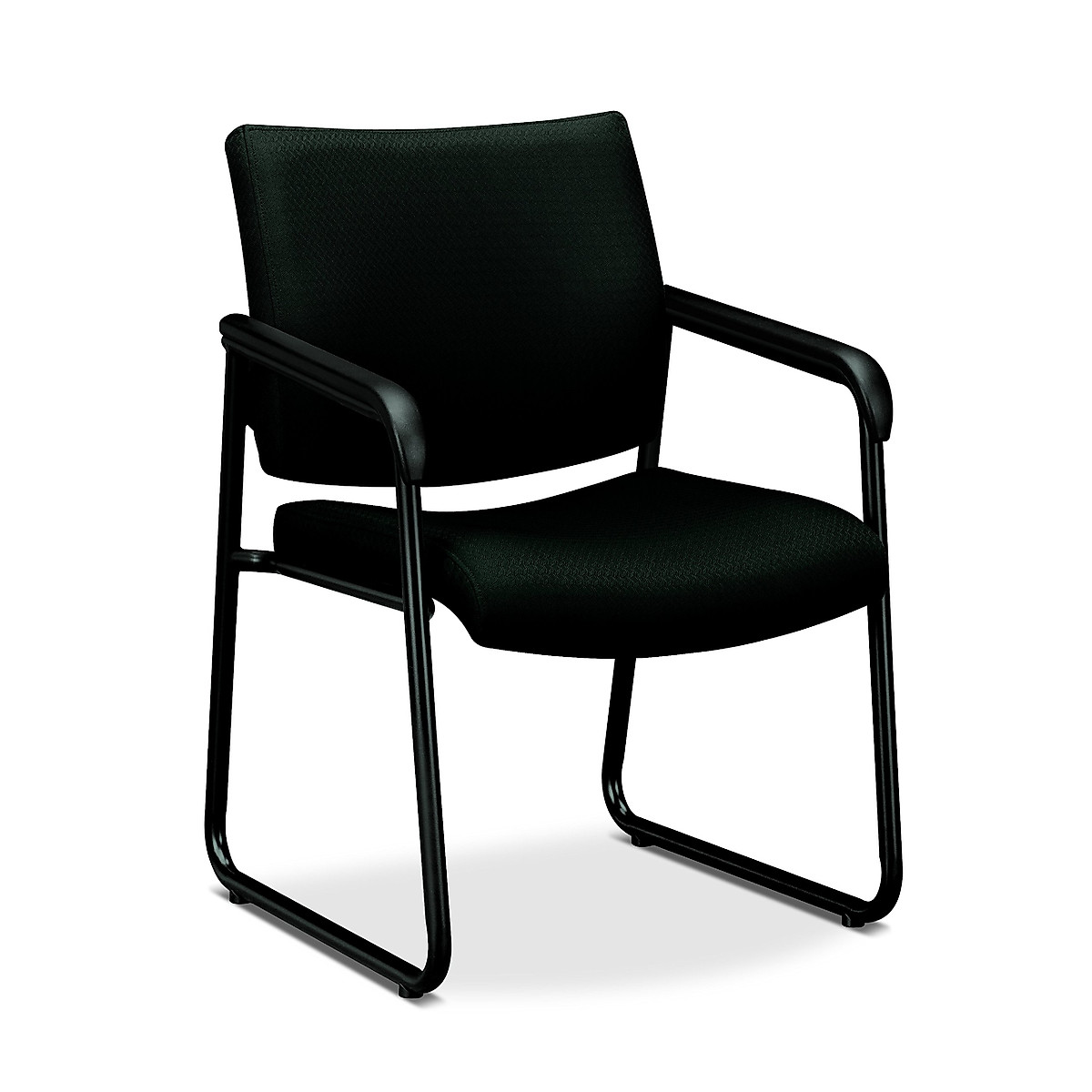 HON Guest Chair - Office Chair with Padded Fixed Arms, Black (HVL443)