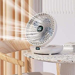Foldable Air Circulation Fan, Portable Mini Fan, Household Dual-use Kitchen Fan, Wall-mounted desktop fan, Table Air Circulator Fan, Personal Fan, Ultra Quiet Small Table Fan, Office Desk fan (White)