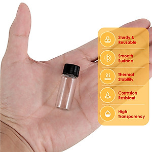 Cadbibe 4ml Clear Glass Vials with Screw Caps and Plastic Stoppers, 1 Dram Small Liquid Sample Vial, Leak-Proof Vial, 12PCS