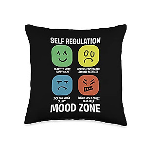 Hadley Designs Self Regulation Mood Zone, Occupational Therapy Therapist Throw Pillow, 16x16, Multicolor