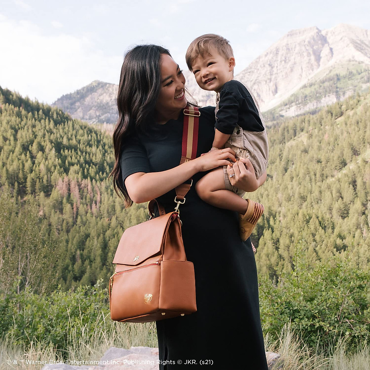 Freshly Picked Classic Mini II Diaper Bag Backpack, Wipeable Vegan Leather Harry Potter Diaper Bag, 8 Pockets (Harry Potter)