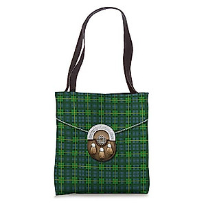 Scottish Clan Gordon Tartan Plaid With Sporran Tote Bag