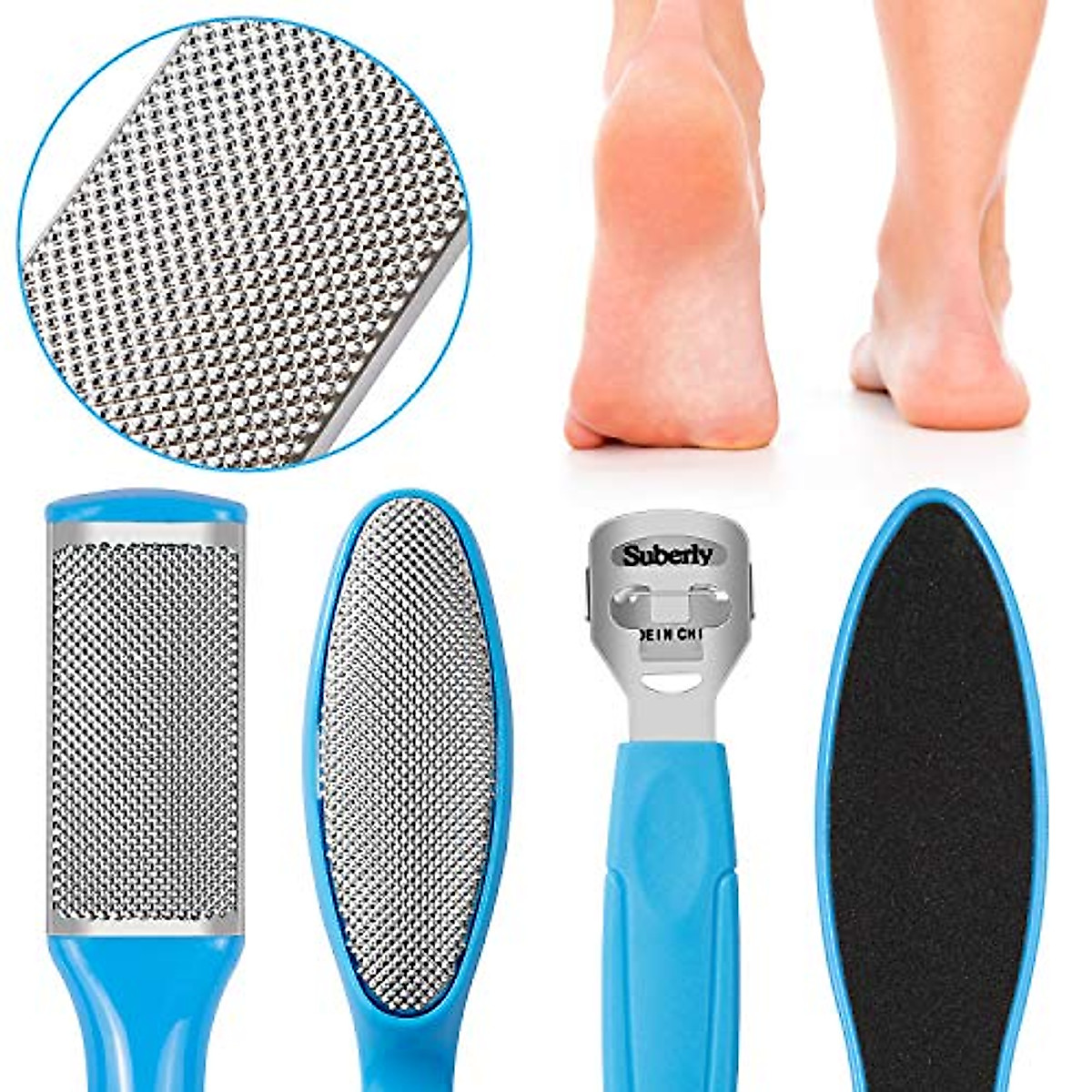 EAONE Professional Pedicure Tools Set, 20 in 1 Foot Files Callus Remover for Feet, Stainless Steel Foot Scrubber Rasp Heel Dead Skin Removal Pedicure Kit for Women and Men Foot Care at Home and Salon