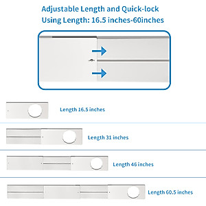 Yehchi Portable Air Conditioner Window Kit with Universal Coupler for Ducting Exhaust Hose of 5/5.9 Inches, Portable Window Seal Kit for AC Unit Adjustable Sliding AC Window Vent Kit