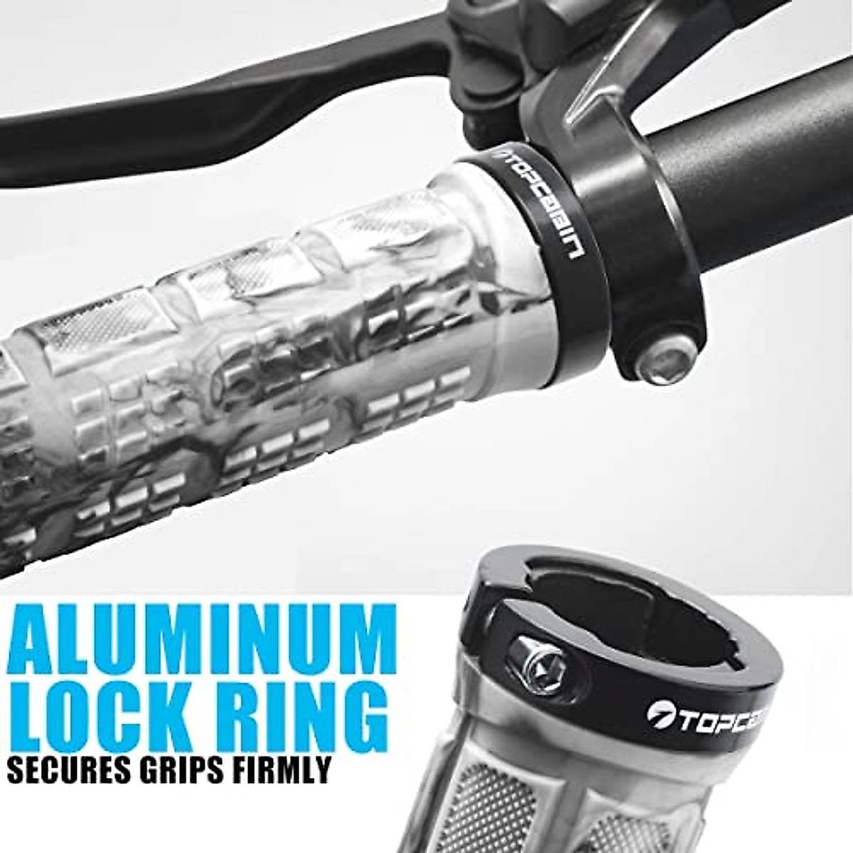 TOPCABIN Bicycle Grips Double Lock Rubber Grips Bicycle Handlebar Grips Comfortable Bike Grips for Bicycle Mountain BMX (Camouflage White)