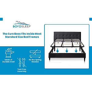 Boyd Sleep 14" High Metal Platform Bed Frame with Wood Slat Support, Adjustable Lumbar Zone from Firm to Plush, No Box Spring Required, Easy Assembly, Under Bed Storage Space, Size California King
