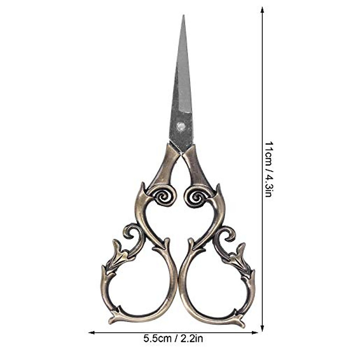 Vintage European Style Sewing Scissors, Flower Plum Blossom Scissors Embroidery Stainless Steel Scissors for Tailor Craft Work(Green)