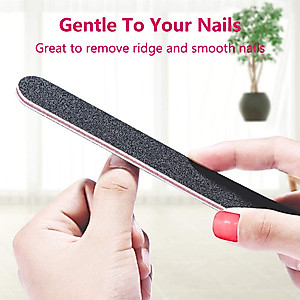 12Pack IFUNSON Professional Nail File Double Sided 120/180 Grit, Emery Board Manicure Pedicure Tool Black