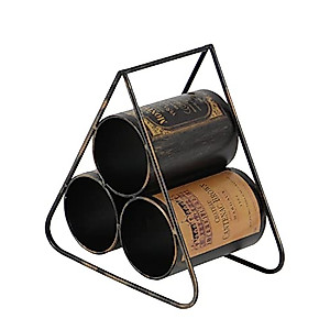 Deco 79 Metal Pyramid Wine Rack, 11" x 6" x 10", Black