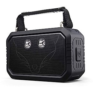 DOSS Bluetooth Speaker, Traveler Wireless Bluetooth Speaker with 20W Stereo Sound and Bold Bass, IPX6 Waterproof, Wireless Pairing, 12H Playtime, 5 Light Modes, Portable Speaker for Outdoor-Black