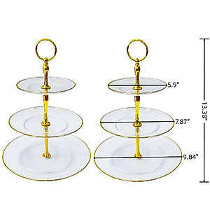 Cupcake Stand, 3-Tier Dessert Plates Mini Cakes Fruit Candy Display Tower Lollipop Stand Cookie Cupcake Tower Dessert Stand Lollipop Stand Cake Stand Tray Rack Candy Buffet Holder (Clear - 2 Pack)