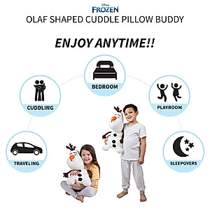 Disney Frozen 2 Olaf Kids Bedding Super Soft Plush Cuddle Pillow Buddy, One Size, By Franco