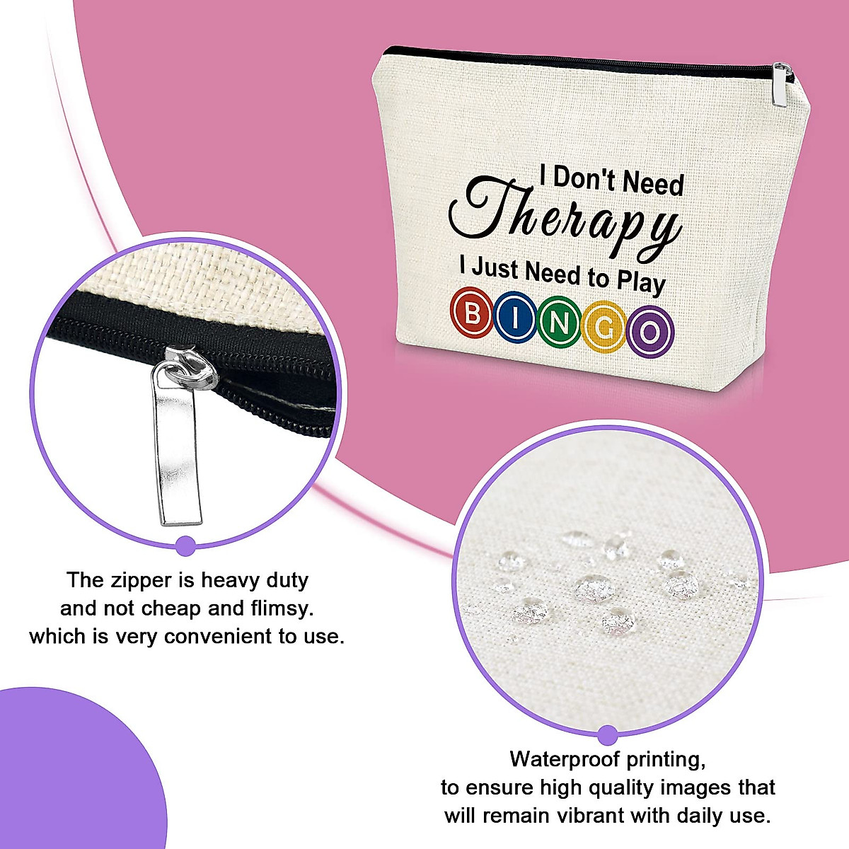 Sazuwu Bingo Lover Gifts Gambling Gift for Women Makeup Bag Bingo Player Game Gifts Birthday Gifts for Friend Female Cosmetic Bag Casino Lovers Gifts Christmas Gifts for Her Cosmetic Travel Pouch