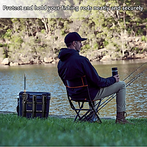 YETI & RTIC Cooler Fishing Rod Holder - 3 Link Fishing Rod Rack for Boat, Kayak Fishing Accessories with Tie-Down Slot