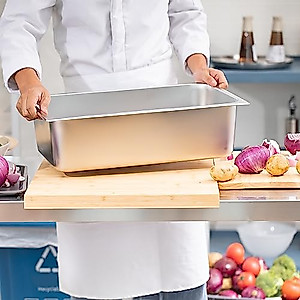 EGGKITPO Stainless Steel Pan 6-Pack 6 Inch Deep Full Size Pans Catering Storage Metal Food Pan Commercial Steamer Pan Food Catering Trays for Hotel Steam Table Tray for Food Warmer