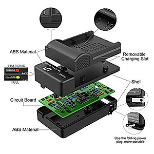 EN-EL3e Battery Charger Pack, LP Replacement for Nikon EN EL3e, EL3, EL3a, MH-18, MH-18a, MH-19, Compatible with Nikon D700, D300s, D300, D200, D100, D90, D80, D70s, D70, D50, MB-D200, MB-D10 & More